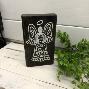 Farmhouse Angel Rustic Wood Angels Handpainted Texture | Etsy