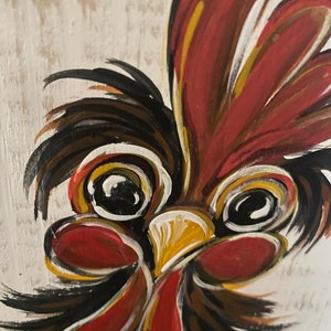 Little Black Rooster Block. Ready to Ship - Etsy