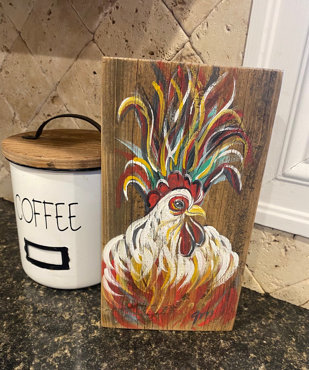 Rooster Shelf Sitter Colorful Rustic. Ready to Ship - Etsy
