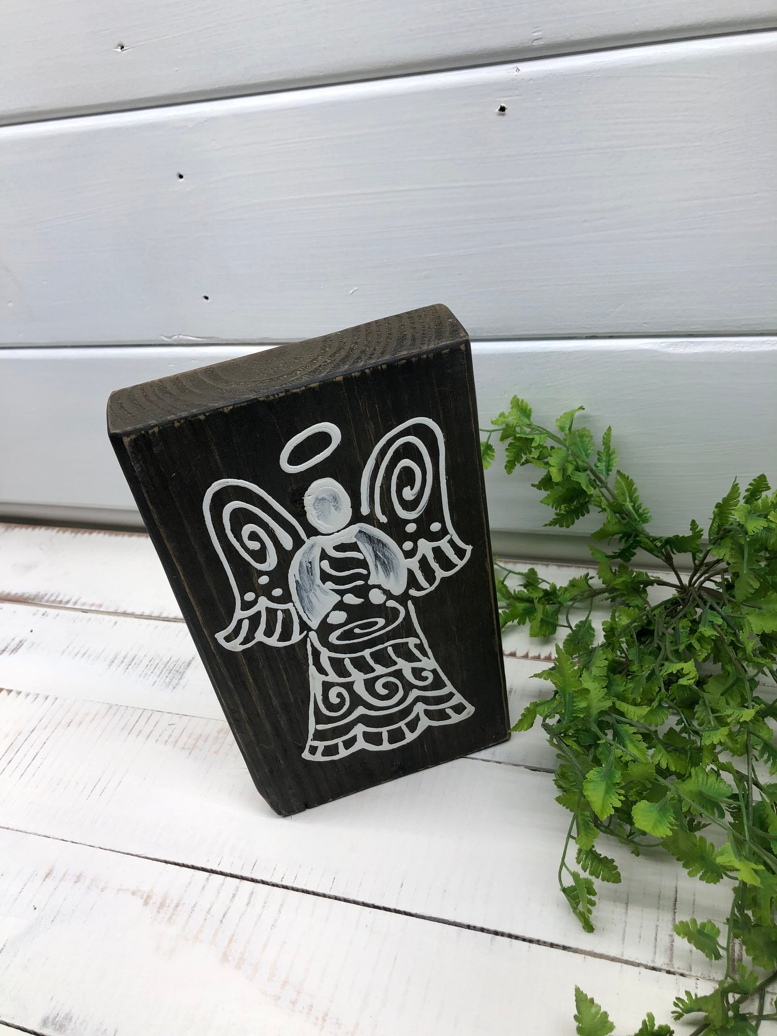 Farmhouse Angel Rustic Wood Angels Handpainted Texture | Etsy