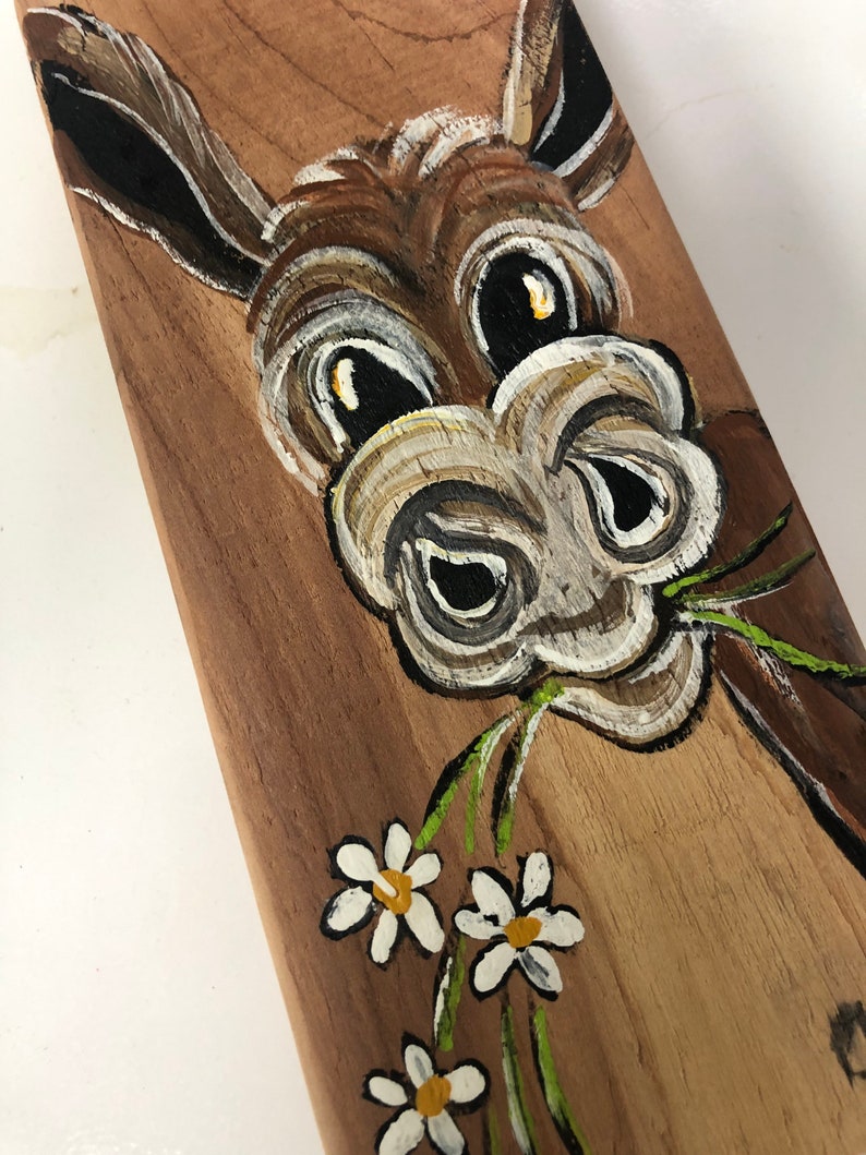 Whimsical Donkey, Solid Cedar Block, Shelf Decor, Hand Painted - Etsy