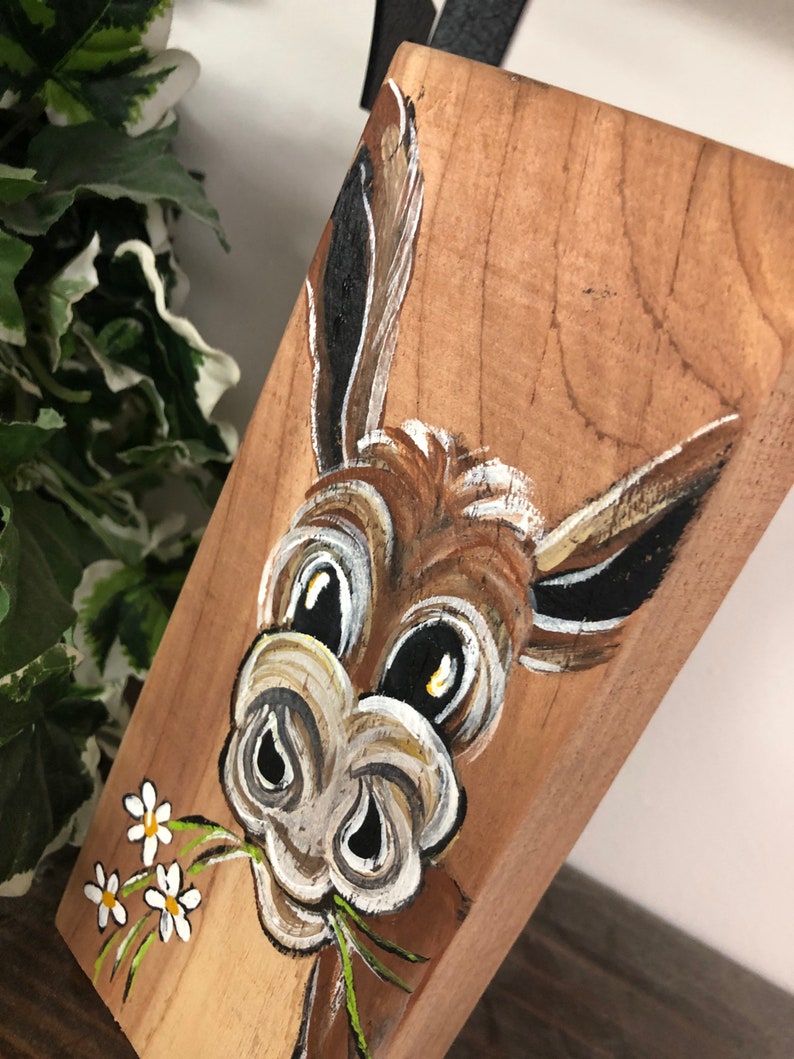 Whimsical Donkey, Solid Cedar Block, Shelf Decor, Hand Painted - Etsy