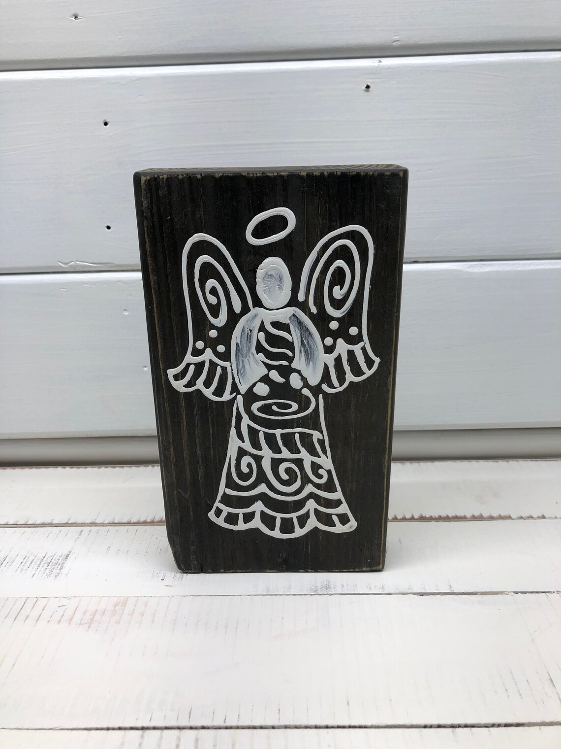 Farmhouse Angel Rustic Wood Angels Handpainted Texture | Etsy