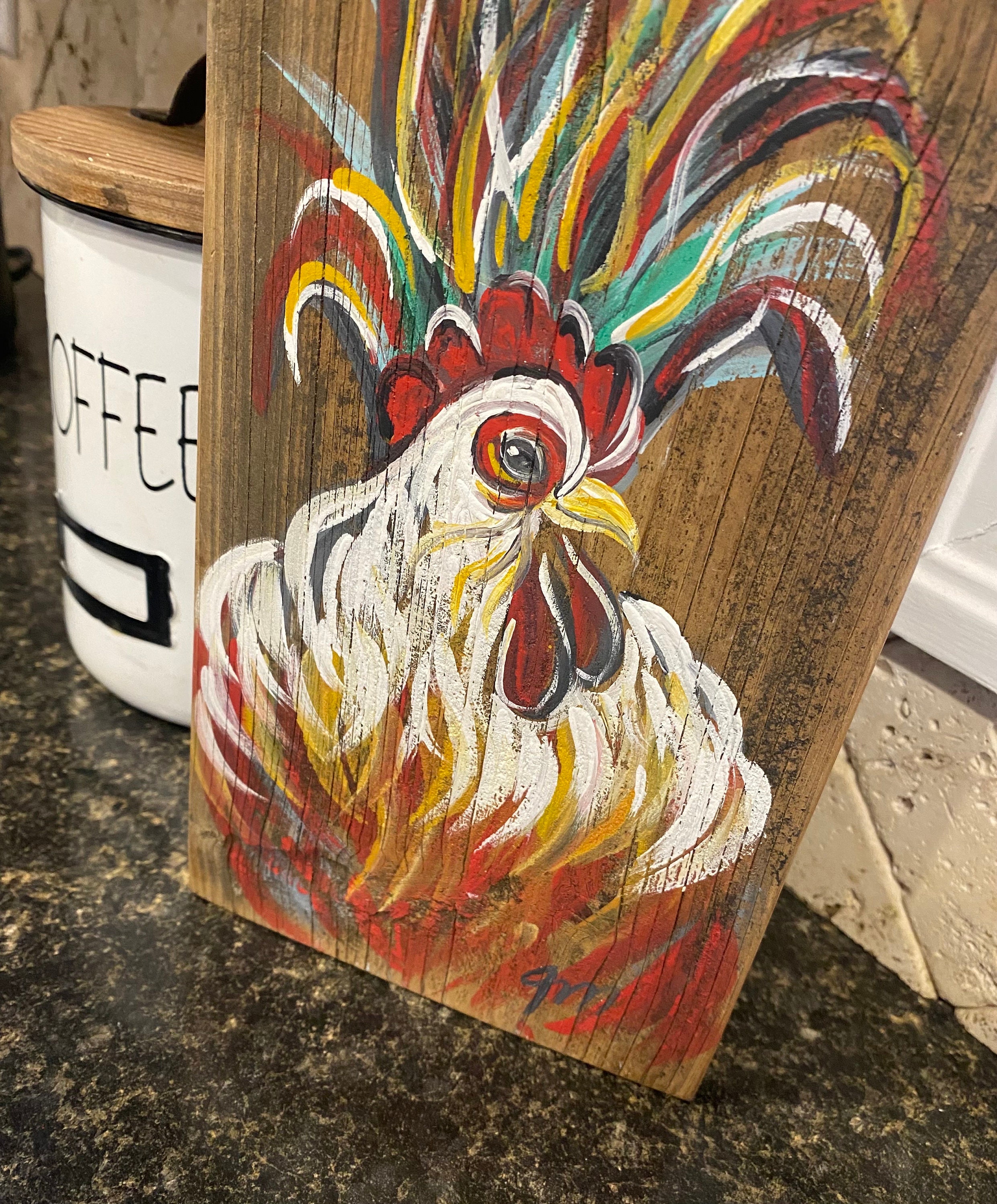 Rooster Shelf Sitter Colorful Rustic. Ready to Ship - Etsy
