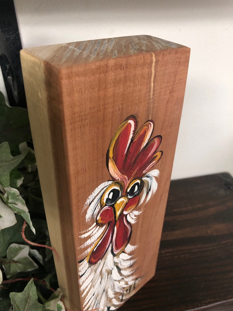 Farmhouse Rooster, Whimisical Rooster, Farm Animal, Hand Painted - Etsy