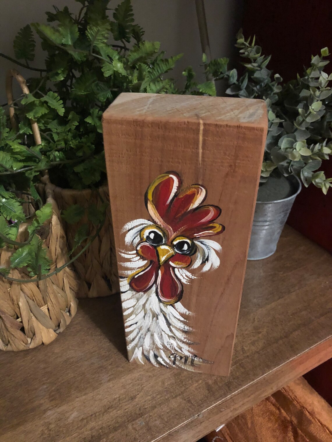 Farmhouse Rooster, Whimisical Rooster, Farm Animal, Hand Painted - Etsy
