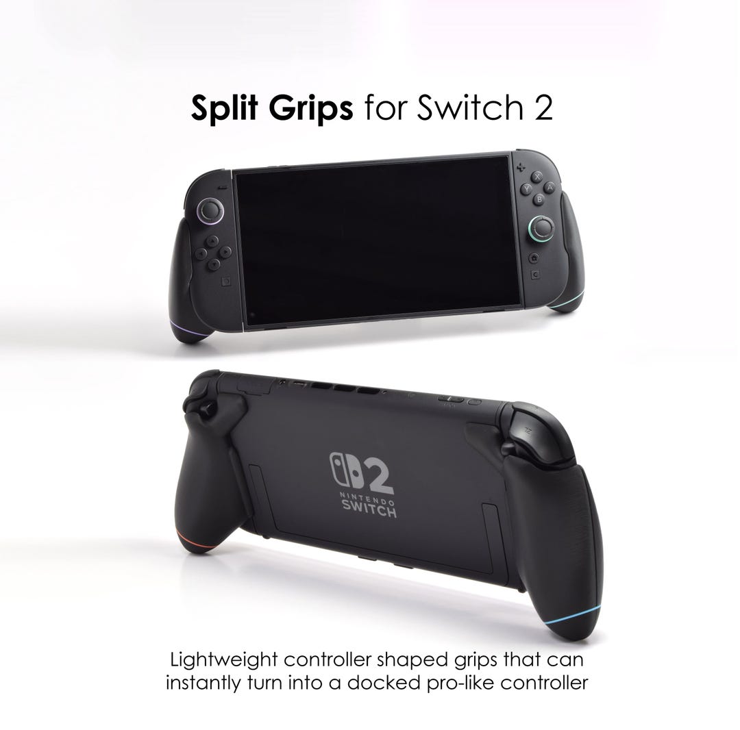 Split Grips for Switch 2 - Full Size Pro Controller Comfort, Convenient ...
