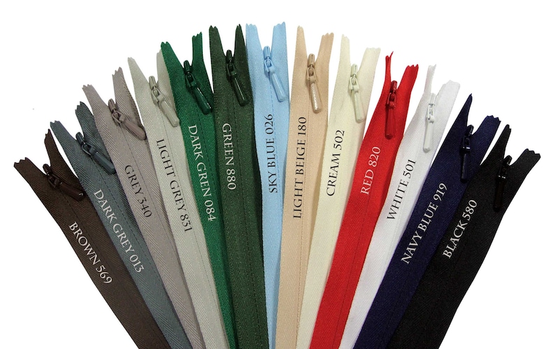 YKK Invisible ZIP 3 Coil Concealed Close End Single Slider | Etsy