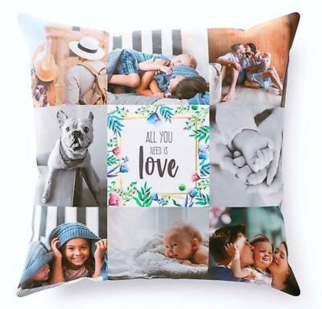 PERSONALISED PRINTED Cushion Cover Custom Pillow Cover With Images With ...