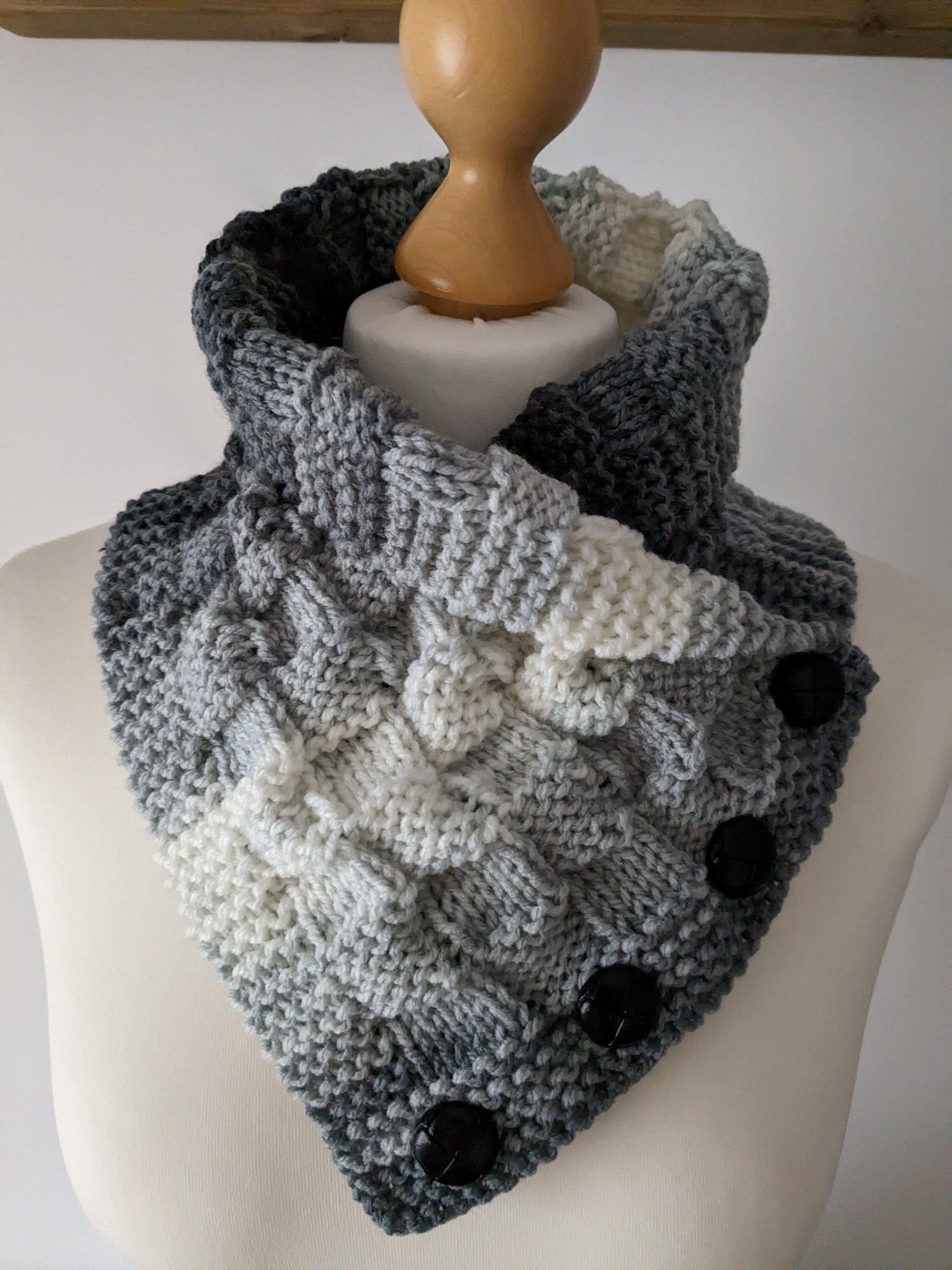 Handknitted Multicoloured Buttoned Neckwarmer Cowl Scarf - Etsy UK