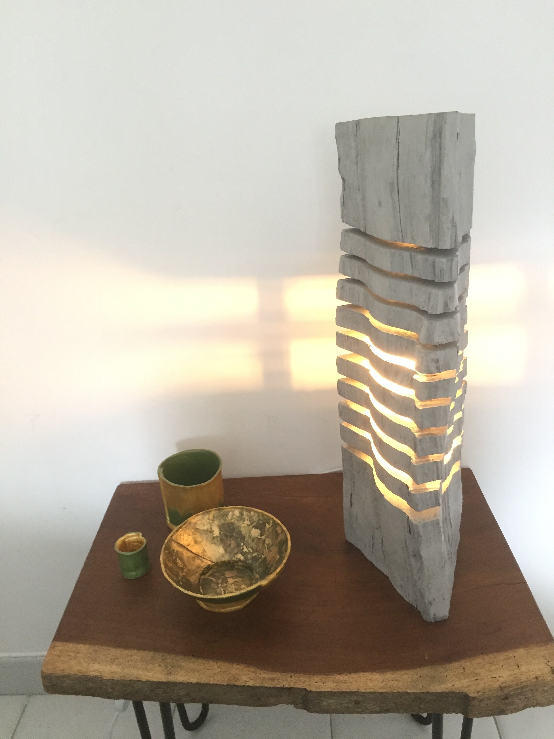 Fragmented Wood Log Lamp , Driftwood Effect 21 , Wood Lamp, Driftwood ...