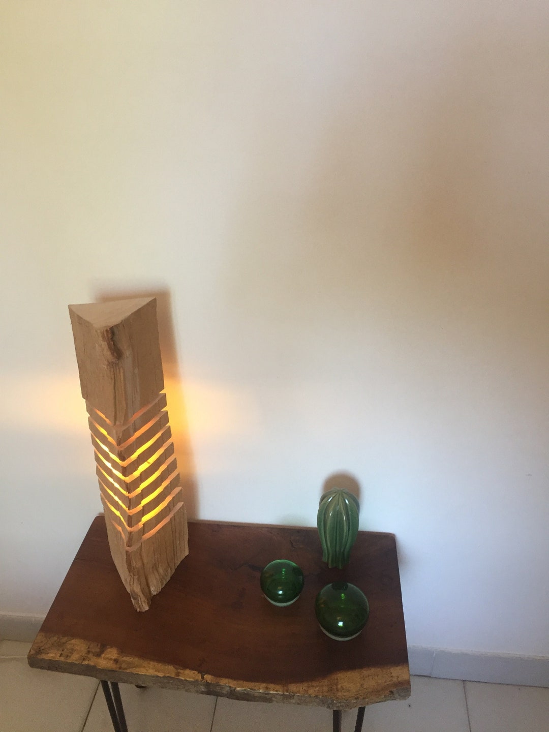 Fragmented Wood Log Lamp, White Oak Wood Lamp , LED Lamp , Nature ...