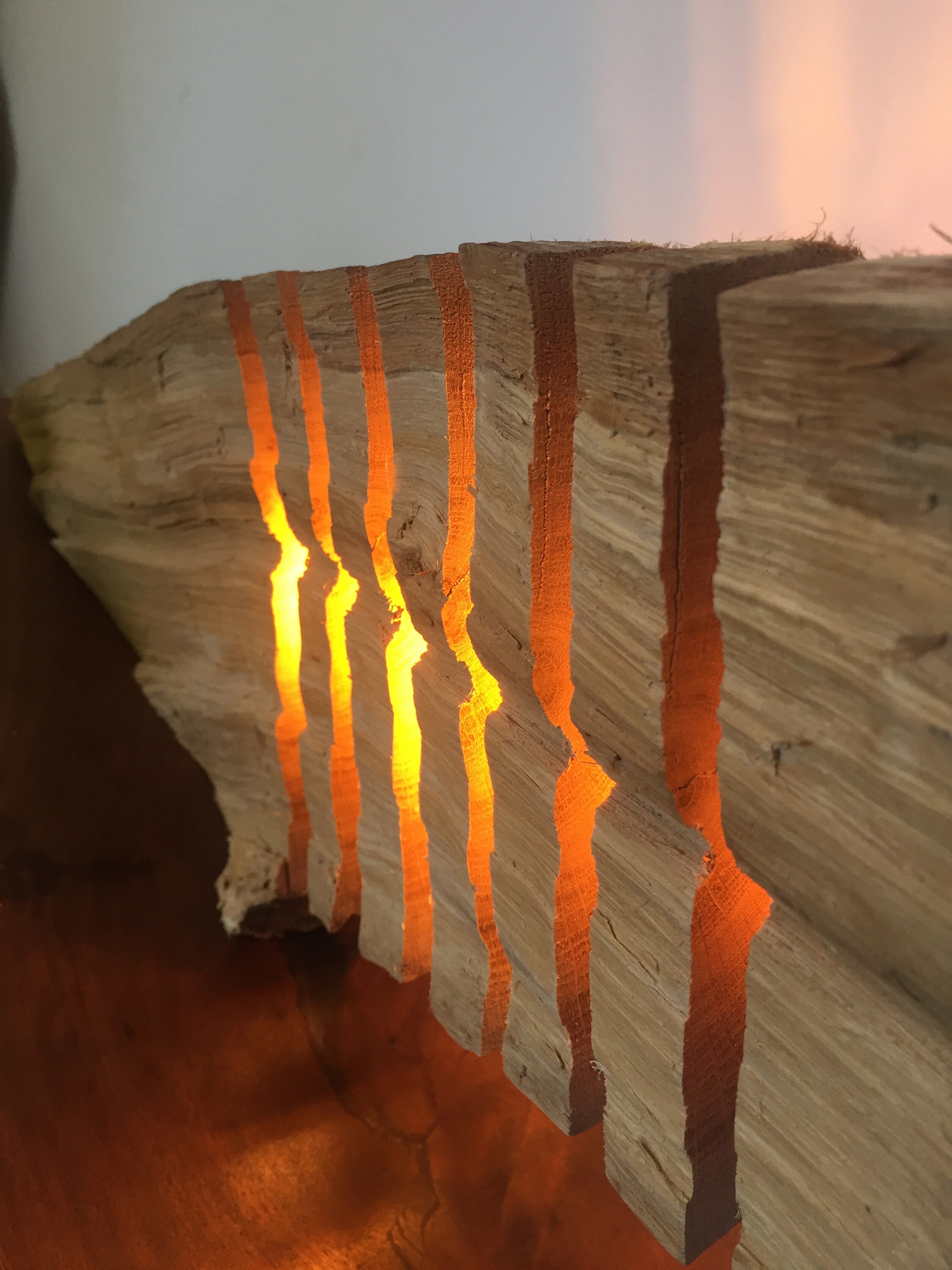Fragmented Wood Log Lamp, Oak Wood Lamp (chene) , LED Lamp , Nature ...
