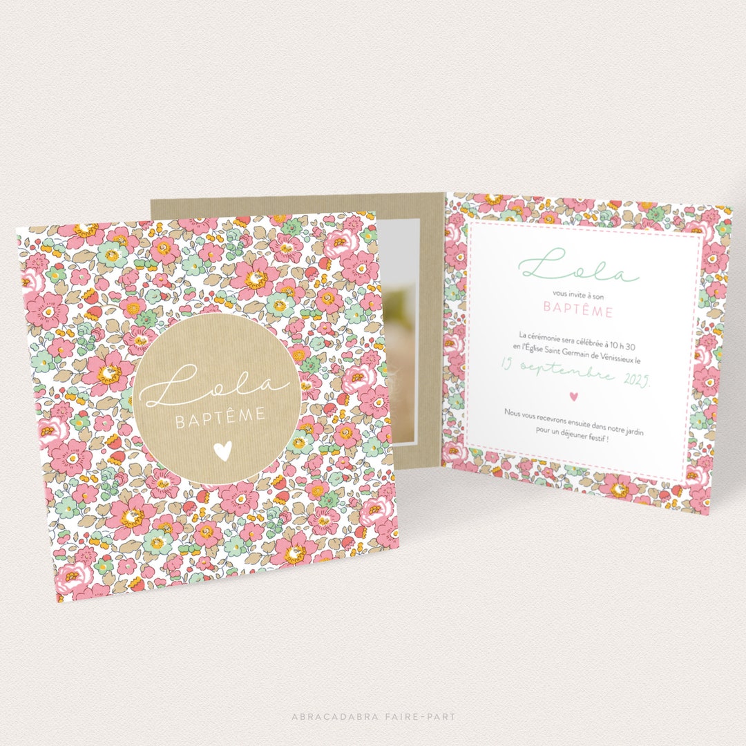 Liberty Betsy Cupcake and Kraft Girl's Birth or Baptism Announcement - Etsy