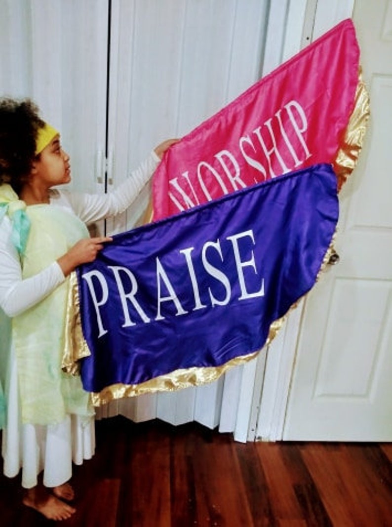 Double Layer Angel Wing Flags With Vinyl Set of 2 Worship | Etsy