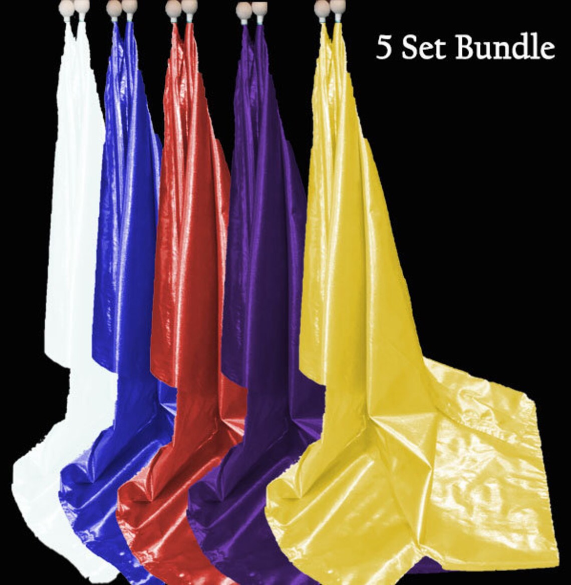 Worship Flags Bundle 5 Sets of 2, Satin Warfare Sound, Silk Flags ...