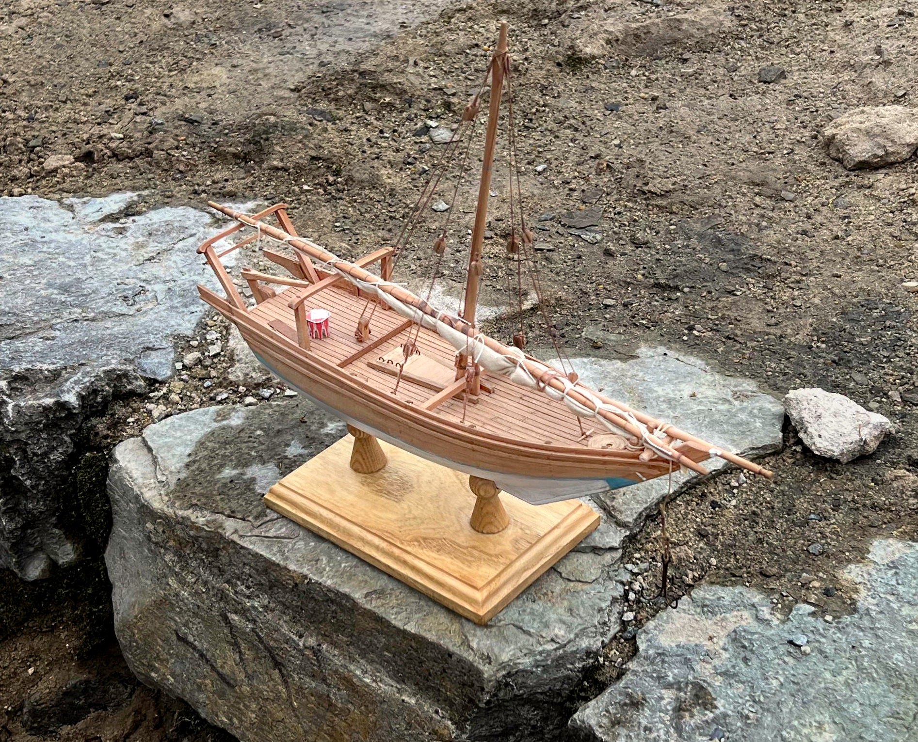 Handcrafted Wooden Model Ship, Pirate Ship Model, Nautical Decor for ...