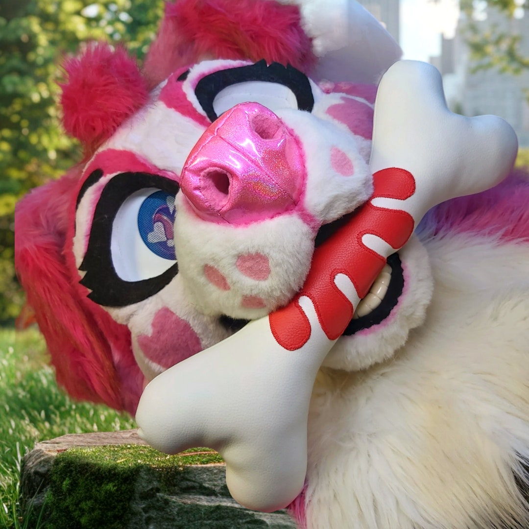 Squeaky Bone Vinyl Dog Toy Fursuit Prop With Blood Drip - Etsy