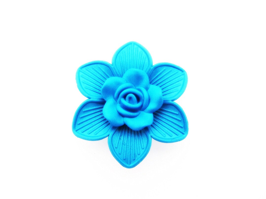 Flower, Blue Flower, Acrylic Flower, Connector Beads,beads Between Two ...