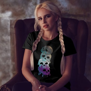 Ace Pride Flag Skull Graphic Tee, Creepy Cute Asexual Shirt, LGBTQA ...