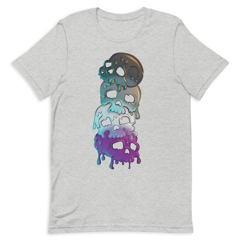 Ace Pride Flag Skull Graphic Tee, Creepy Cute Asexual Shirt, LGBTQA ...