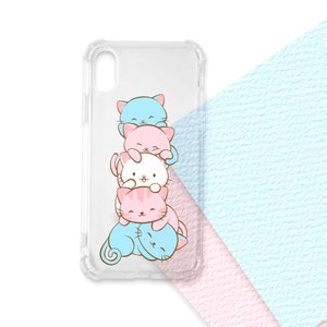 Transgender Pride Cats Kawaii Phone Case - Clear Iphone, Samsung Galaxy ...