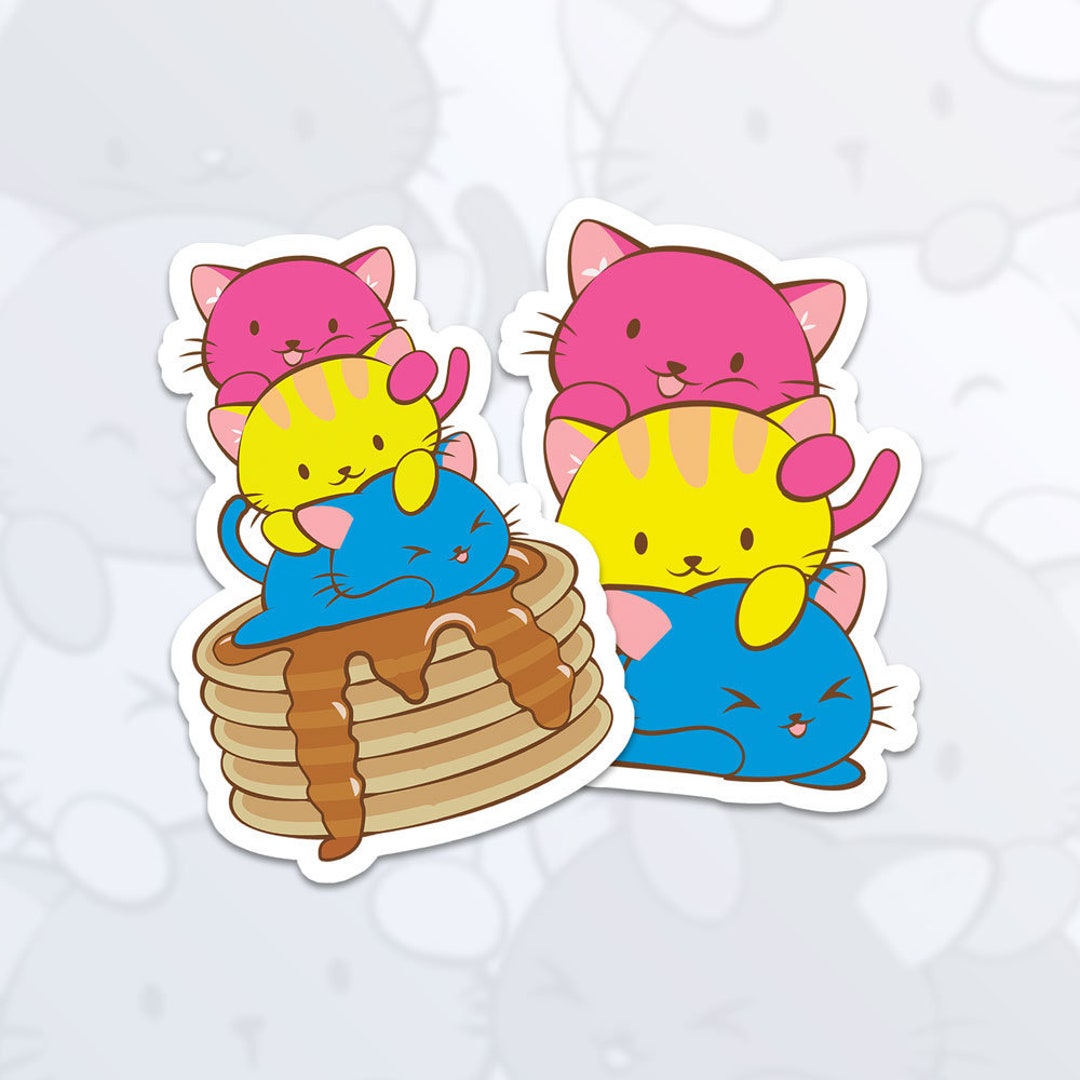 Pansexual Pride Kawaii Cat Cute Stickers, Waterproof Deco Kawaii ...