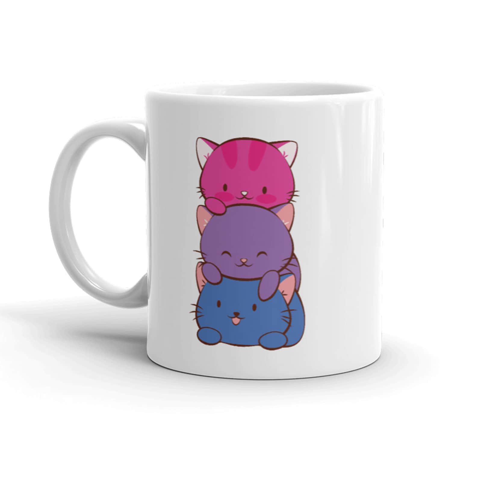 Bisexual Pride Flag Cats Cute Kawaii Mug / Lgbtq Cat Coffee | Etsy