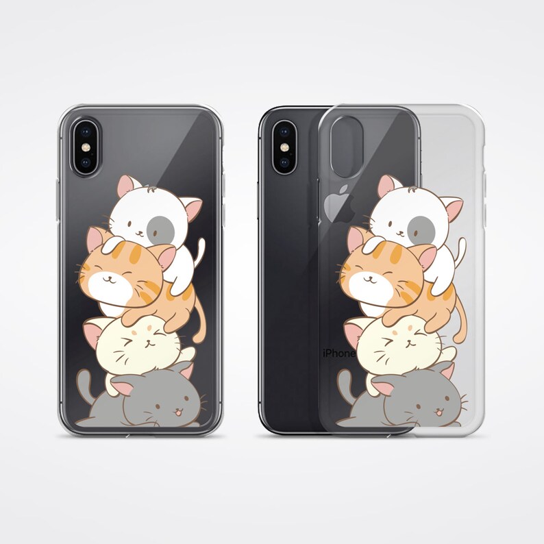 Kawaii Cat Cute Phone Case / Kitty Tower Clear Cell Phone | Etsy