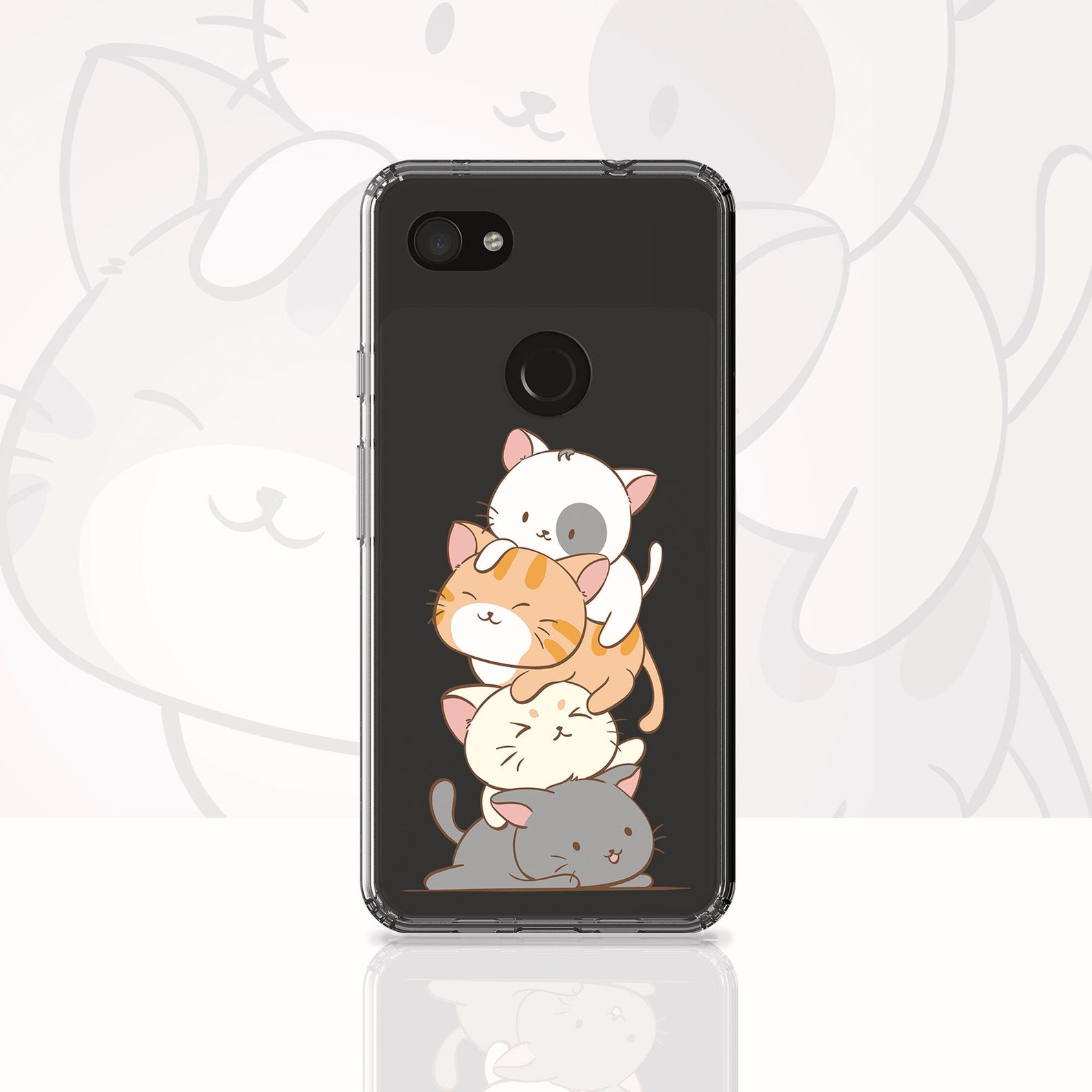 Kawaii Cat Cute Phone Case / Kitty Tower Clear Cell Phone Cover Iphone ...