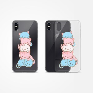 Transgender Pride Cats Kawaii Phone Case - Clear Iphone, Samsung Galaxy ...