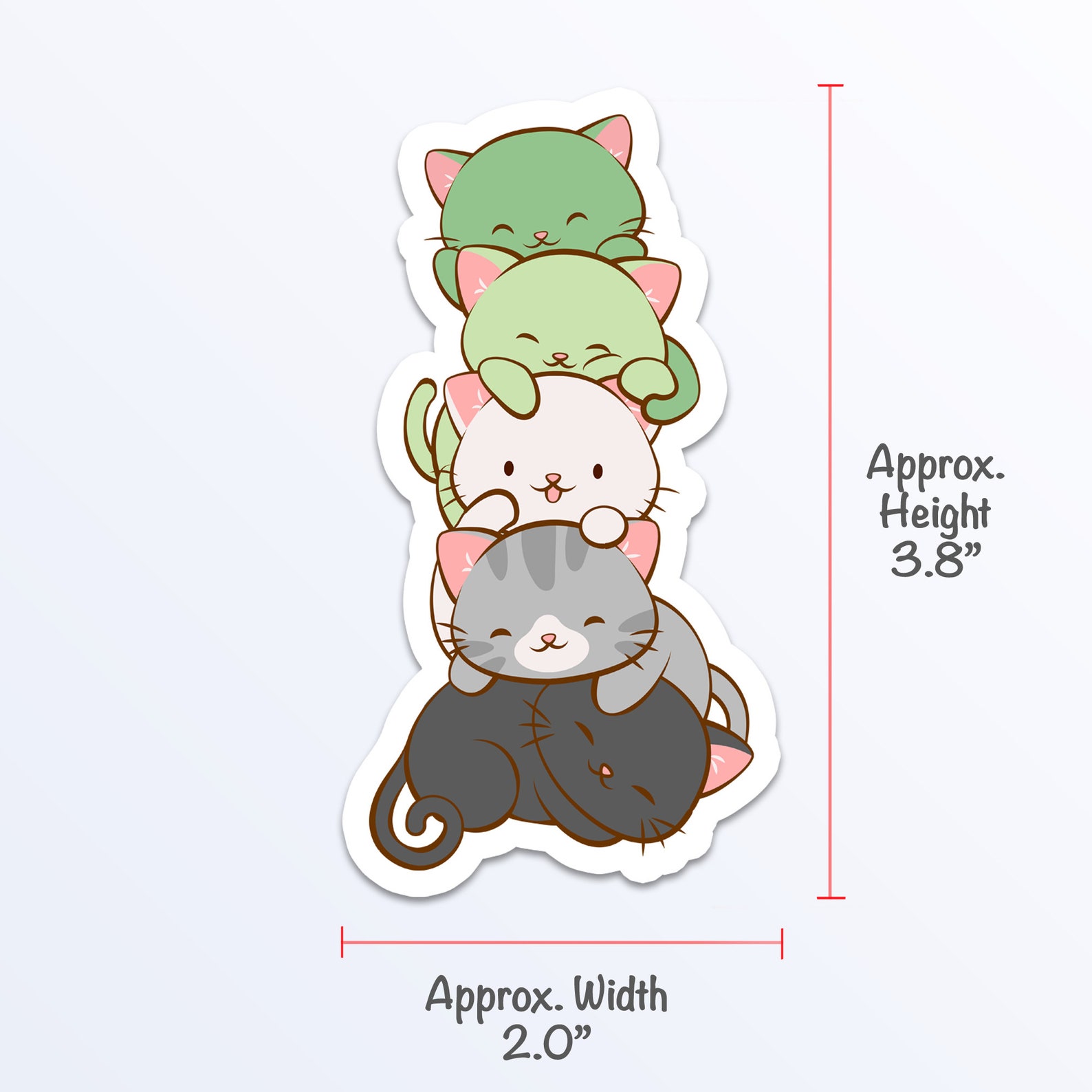 Kawaii Cats Aromantic Sticker Kiss Cut Vinyl Stickers / Cute | Etsy