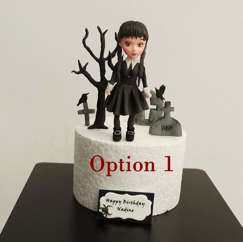 Wednesday Addams Personalized Cake Topper Fondant Wednesday - Etsy