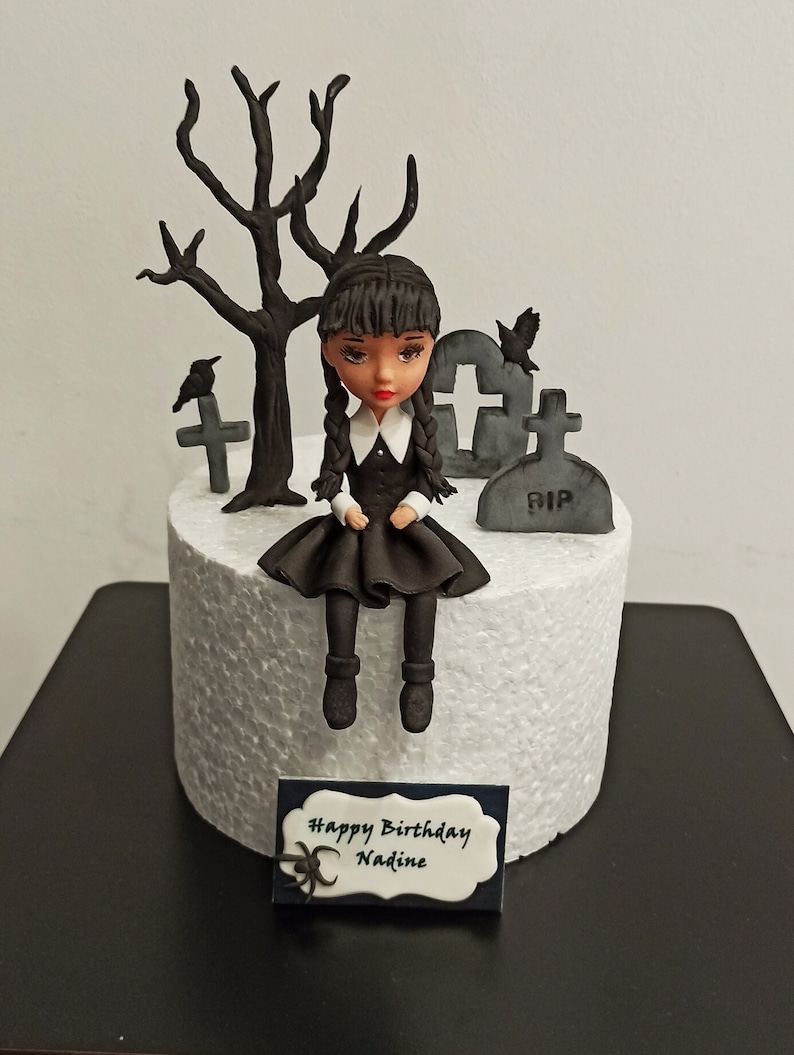 Wednesday Addams Personalized Cake Topper Fondant Wednesday - Etsy