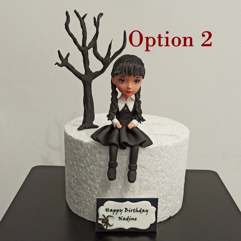 Wednesday Addams Personalized Cake Topper Fondant Wednesday - Etsy