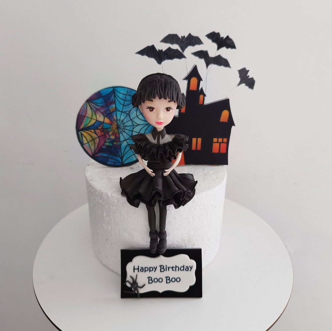 Cake Topper Wednesday Addams Personalized Cake Topper Fondant Wednesday ...