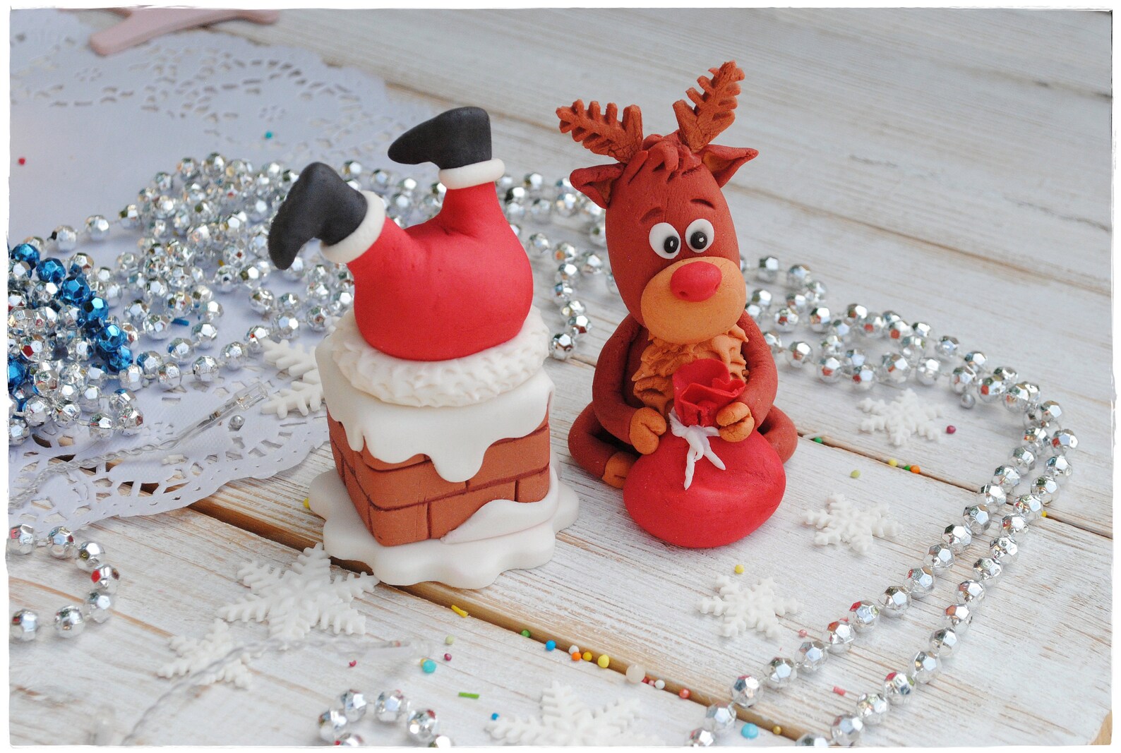Christmas Cake Topper Santa Cake Topper Christmas Decoration Topper ...