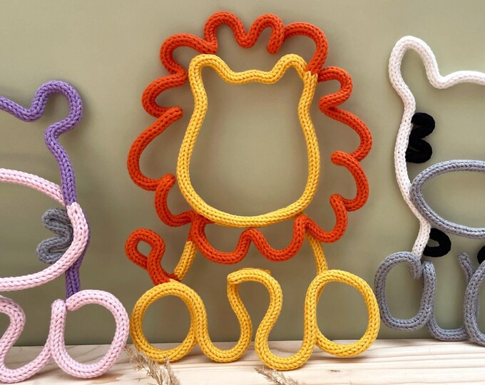 Lion King Decor for Nursery - Safari Knitted Wild One Animal - Wire ...