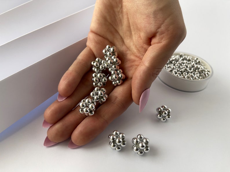 Silver Acrylic Bead Balls Chunky Sphere for Decor/diy Jewelry Making ...