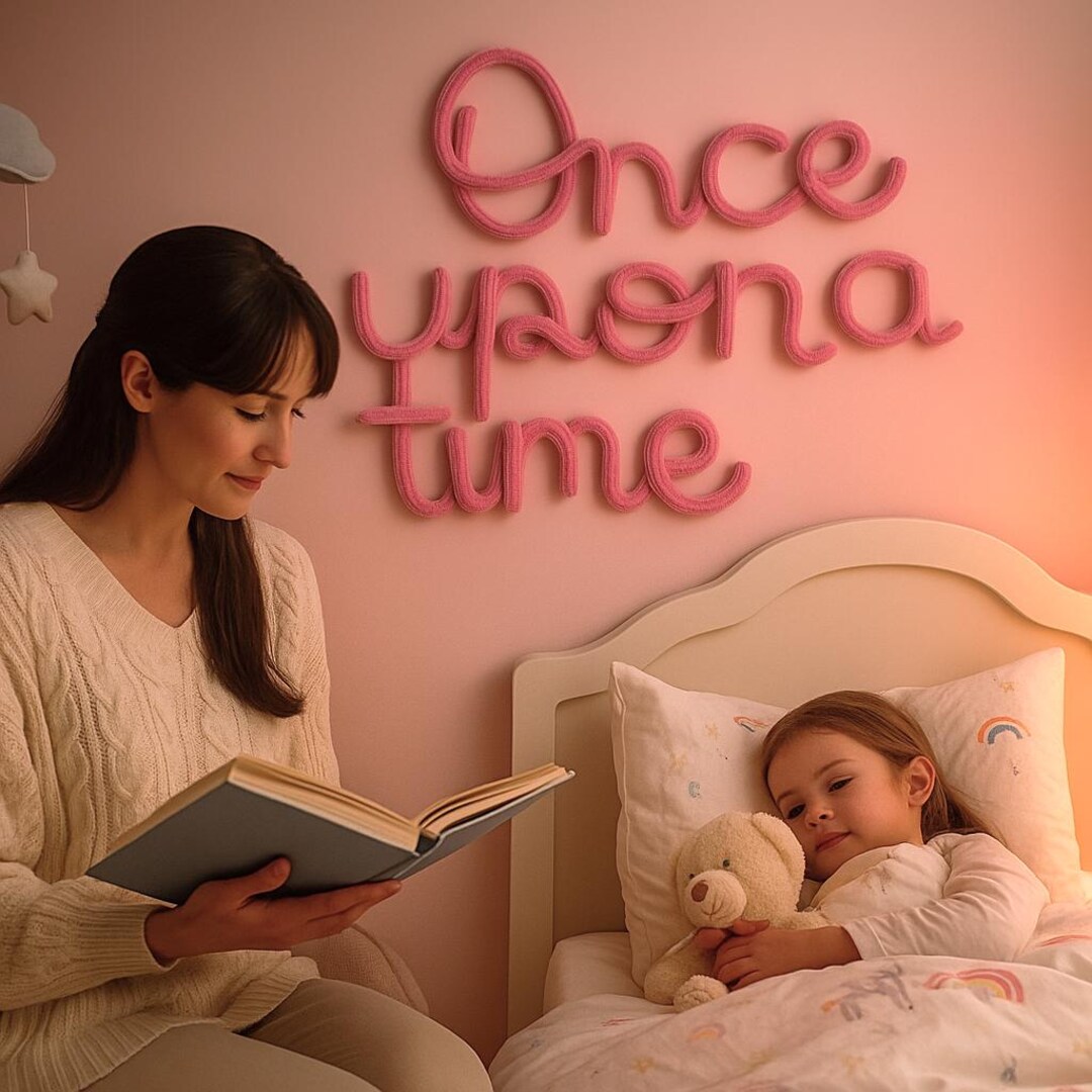 Once Upon a Time Wall Name Sign Playroom Kid Room Hanging Decor Bedtime ...