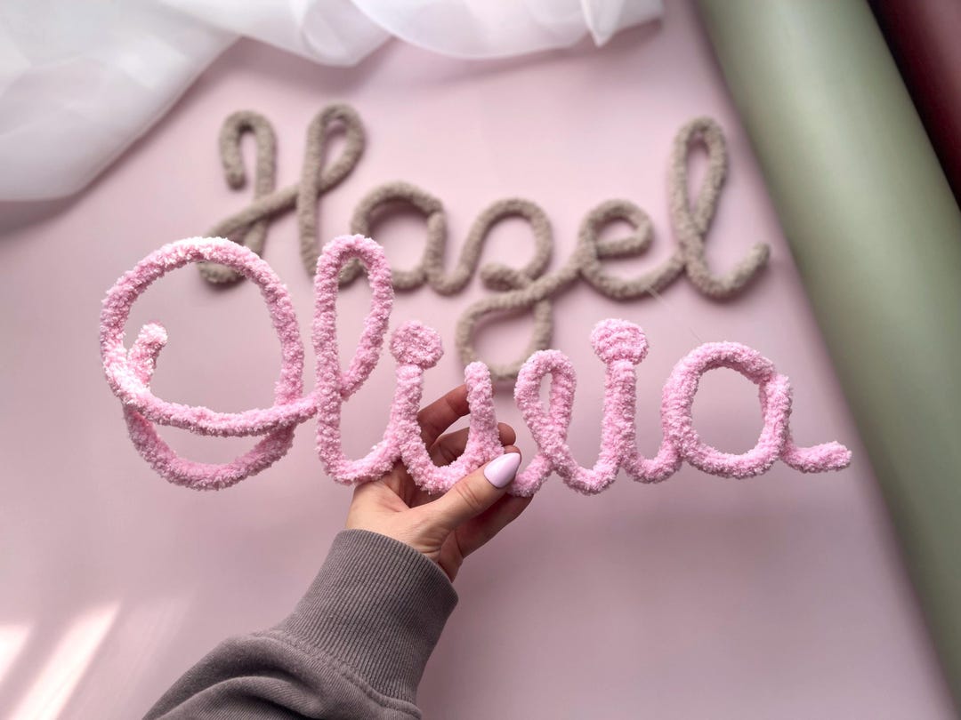 Trendy 2026 Plush Yarn Room Personalized Decor -baby Name Nursery Wall ...