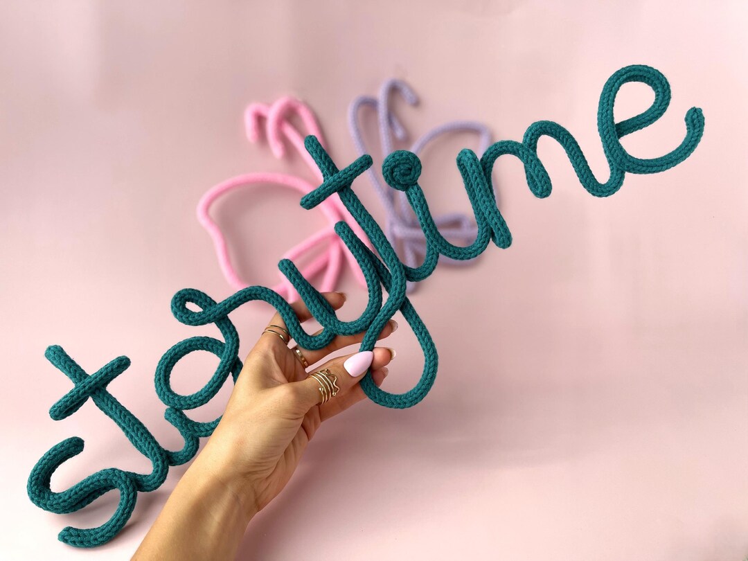 STORYTIME Knitted Wire Wall Name Sign for Nursery - Lettering Decor for ...