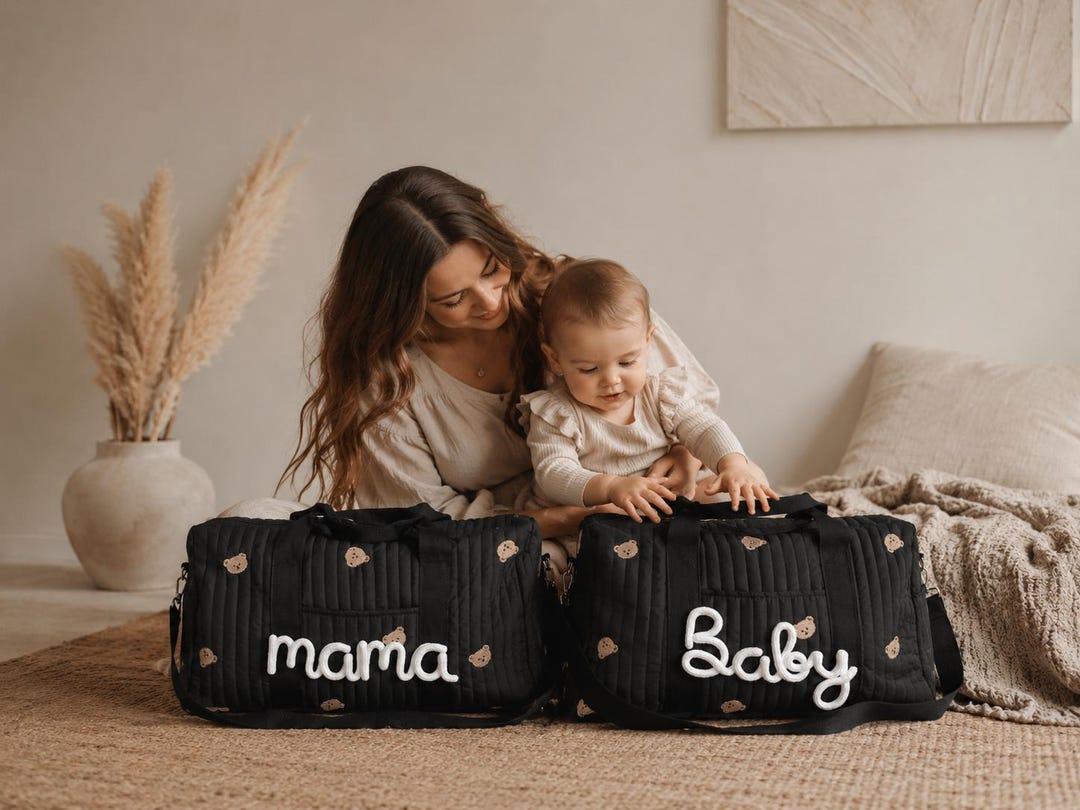 Mama & Baby Matching Hospital Bag Set | Personalized Mom and Baby Bags ...
