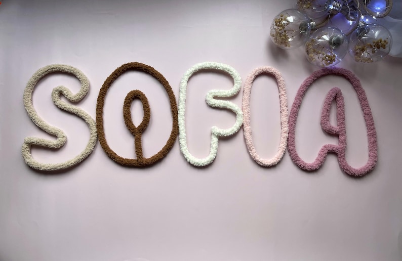 Personalized Puffy Name Sign | Soft Plush Nursery Wall Decor | Custom ...