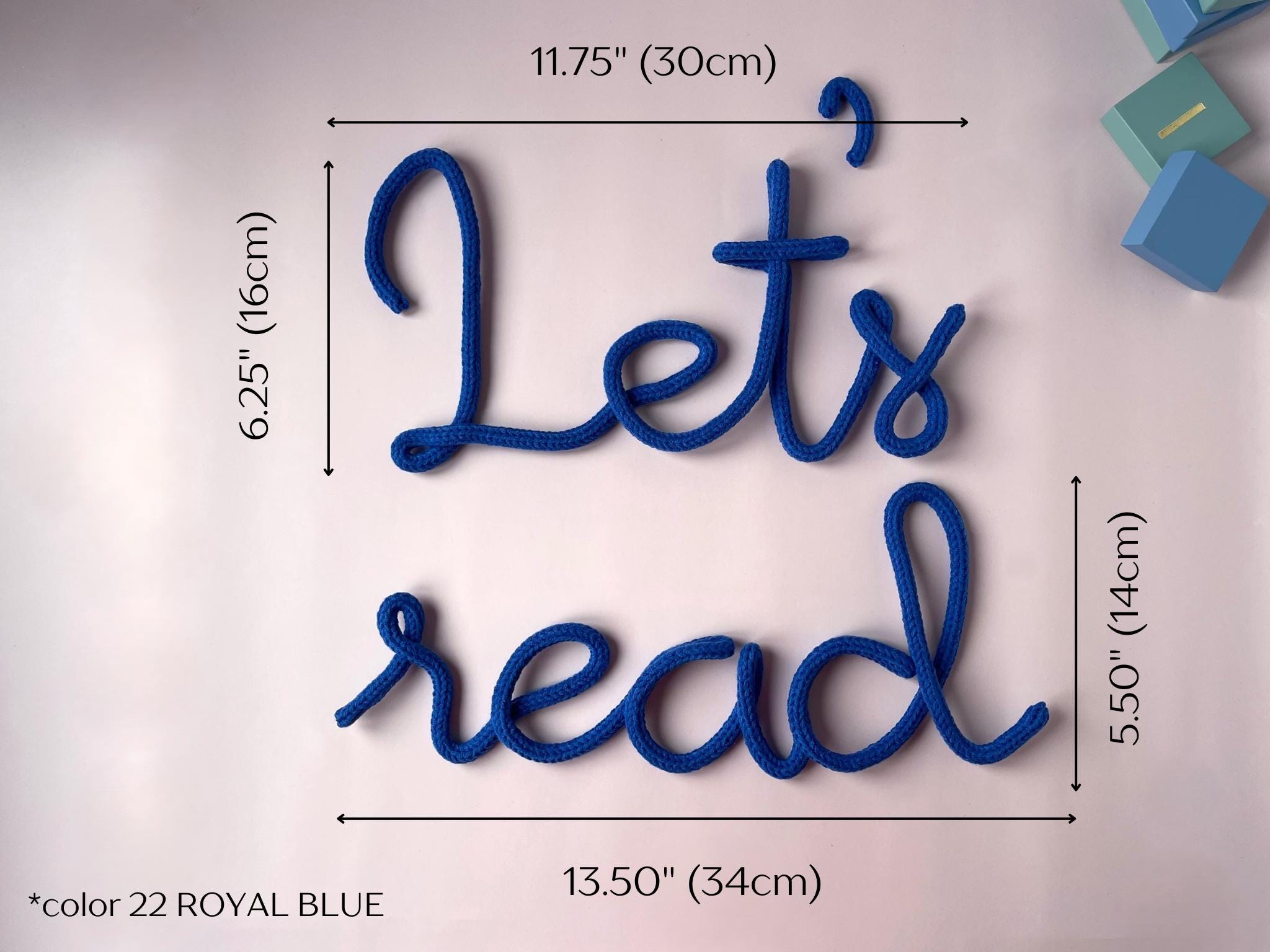 LETS READ Knitted Wire Wall Name Sign for Nursery - Lettering Decor for ...