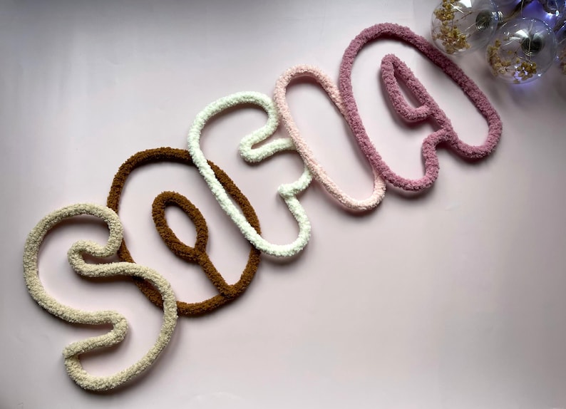 Personalized Puffy Name Sign | Soft Plush Nursery Wall Decor | Custom ...