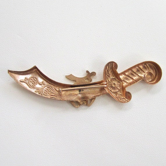 Gold-Filled Masonic Sword Brooch/Pin - Gem