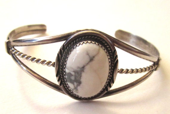 Circa 1980s Native American Sterling Silver Howlite Cuff | Etsy