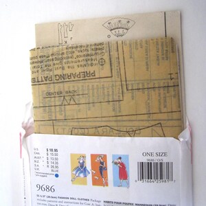 Trio of Vintage Barbie/11 1/2" Doll Patterns: Mccalls P460, Vogue Craft ...