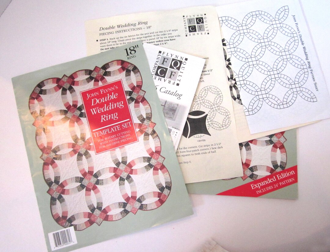 John Flynn's Double Wedding Ring Quilt Template With Instructions and ...